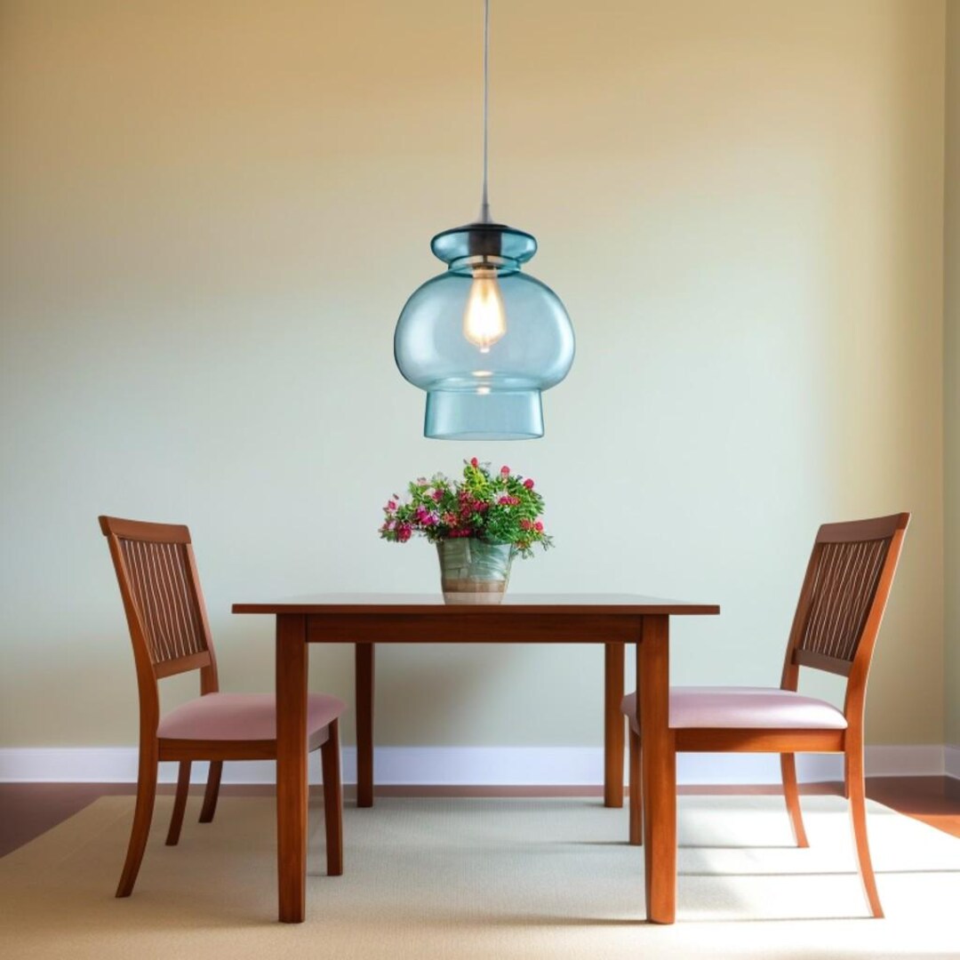 Hanging Pendant Light, Blown Glass Pendant, Ceiling Light Fixture ...