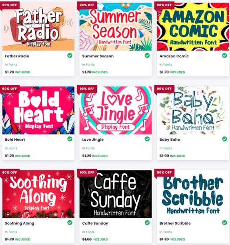 50 Sweet Handwritten Premium Fonts Bundle - Buy TODAY! - Etsy