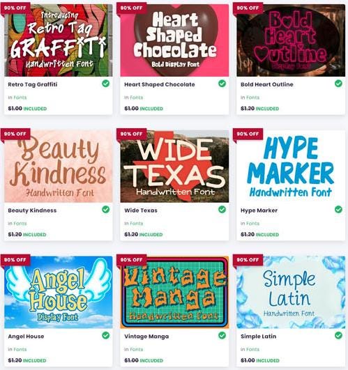 50 Sweet Handwritten Premium Fonts Bundle - Buy TODAY! - Etsy