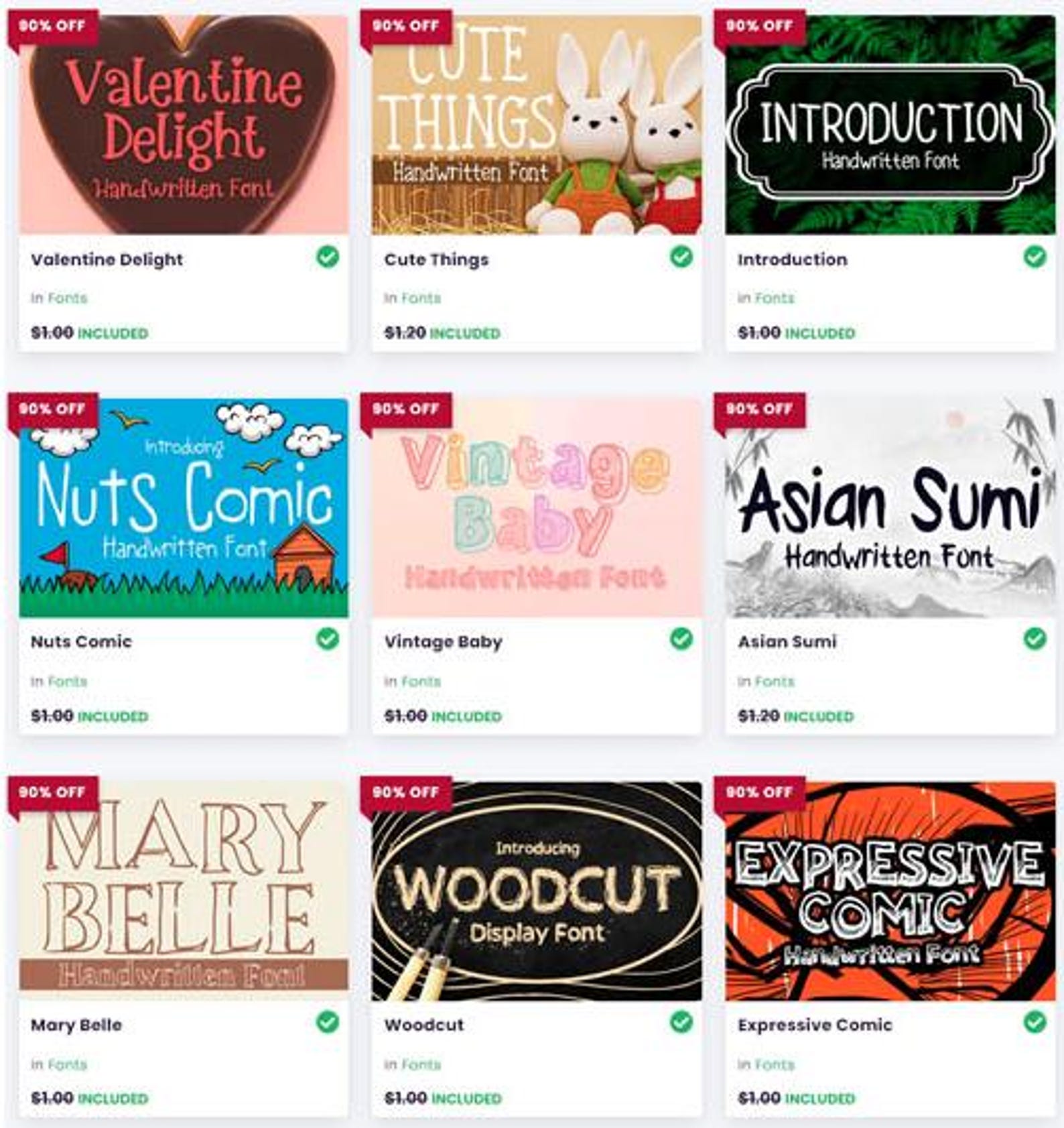 50 Sweet Handwritten Premium Fonts Bundle - Buy TODAY! - Etsy