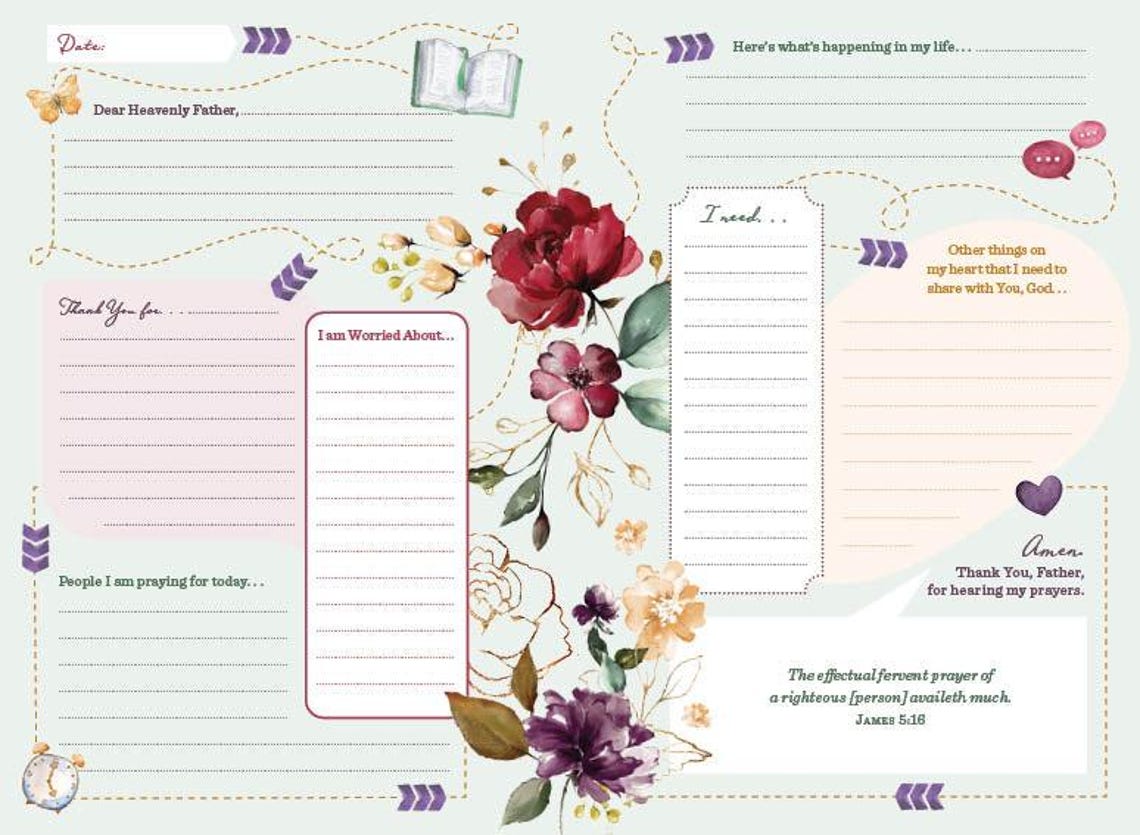The KJV Prayer Map® Bible [mint Blossoms] - Etsy
