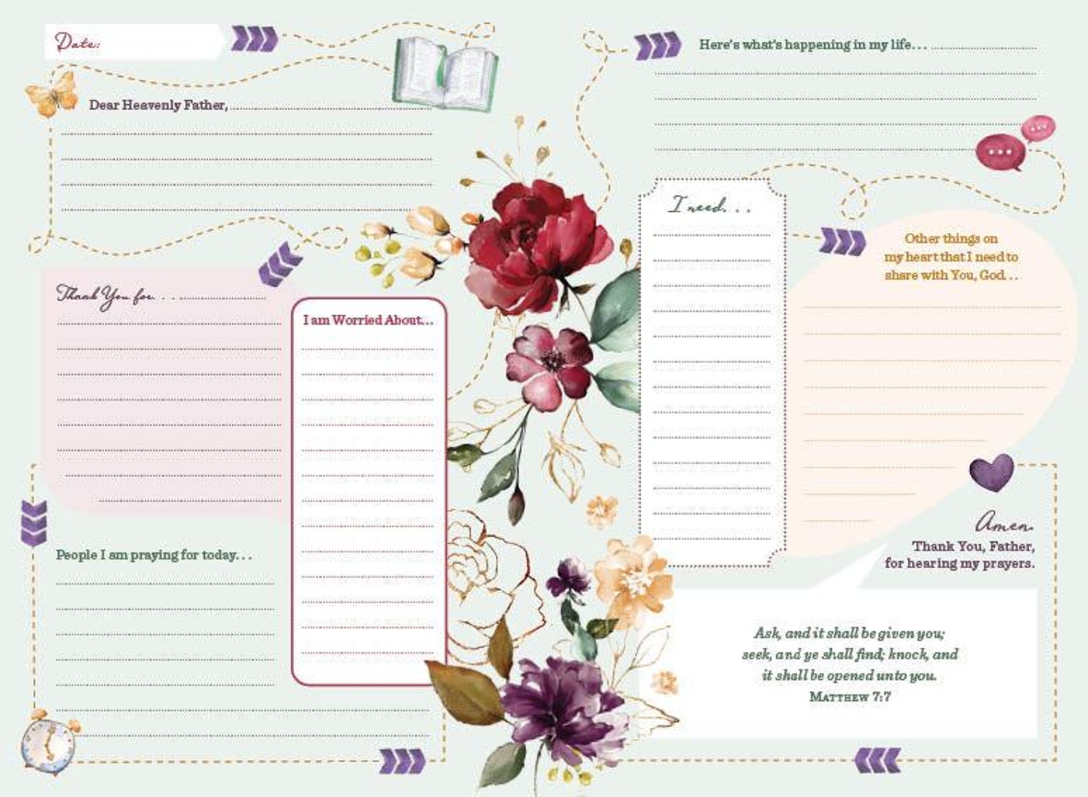 The KJV Prayer Map® Bible [mint Blossoms] - Etsy