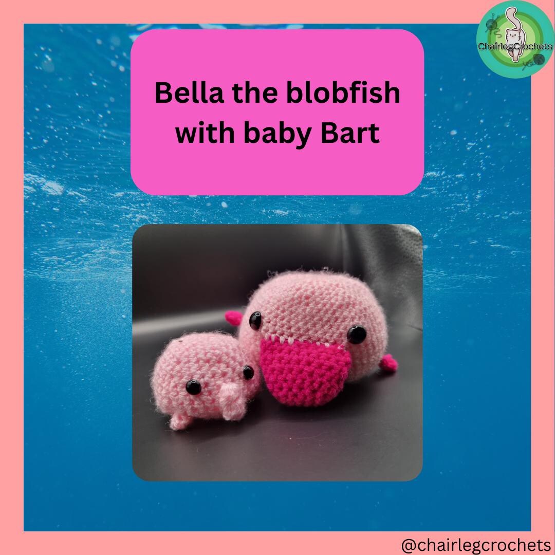 Blobfish Family Crochet Pattern, Baby Animal, Cute Aquatic Sea Creature ...