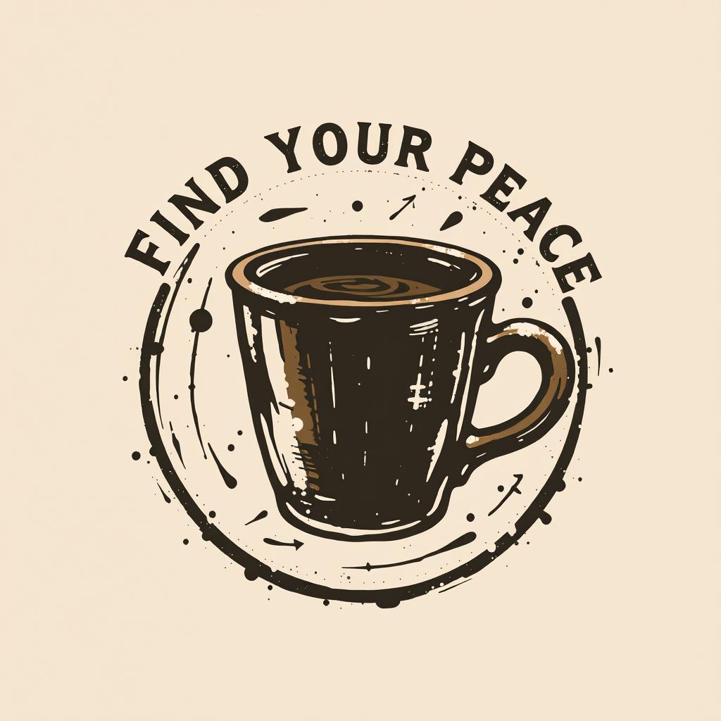 Find Your Peace - Rustic Coffee Lover's Art - Etsy