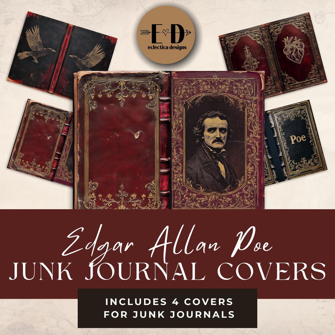 Edgar Allan Poe Junk Journal Digital Paper, Writer, 6 Digital Journal ...