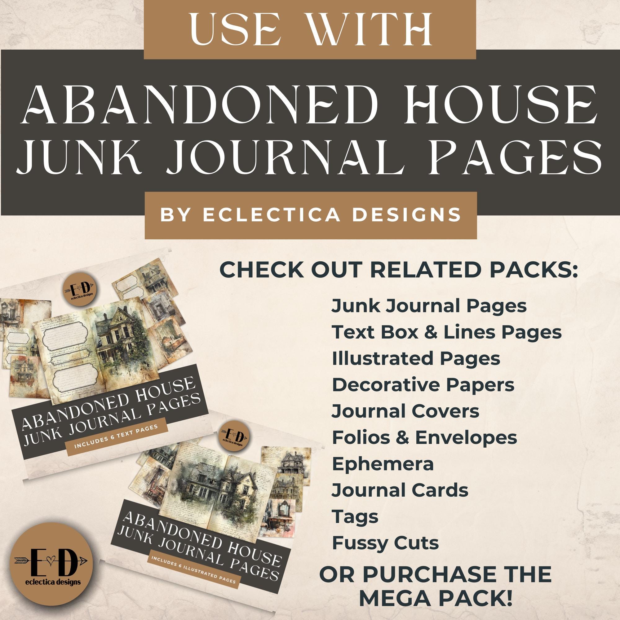 Abandoned House Junk Journal Kit, Digital Journal Ephemera, Abandoned ...