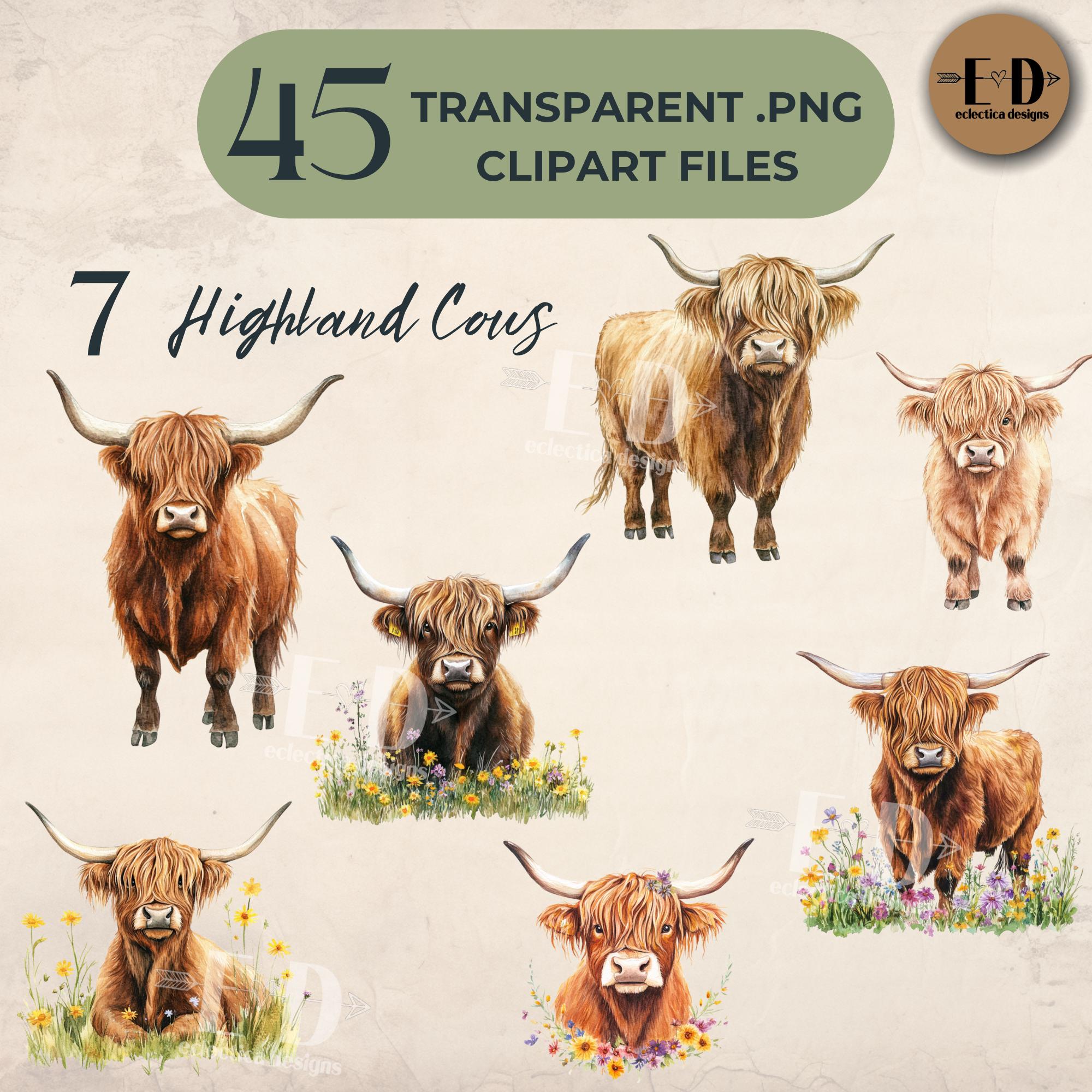 Cute Cows Clipart for Commercial Use, 45 Files, Transparent PNG ...