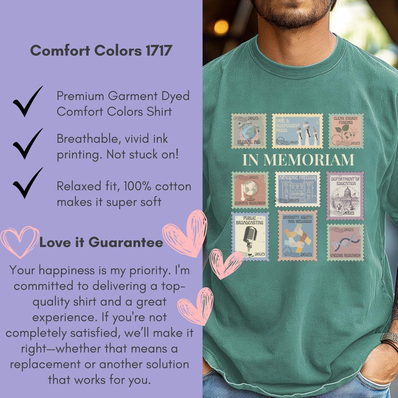 Retro Pro Democracy Shirt Comfort Colors® 1717 Unisex "in Memoriam", 35 ...