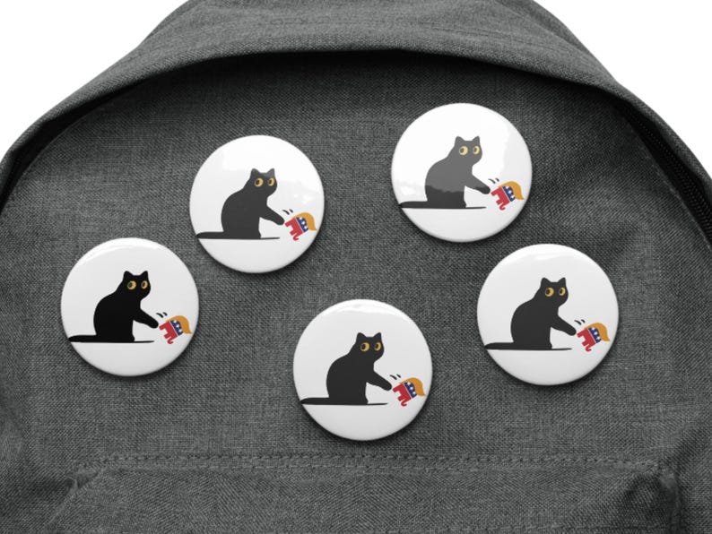 Cat Anti Trump Pins/sarcastic Cat/gift for Liberal/fdt/grumpy Black Cat ...