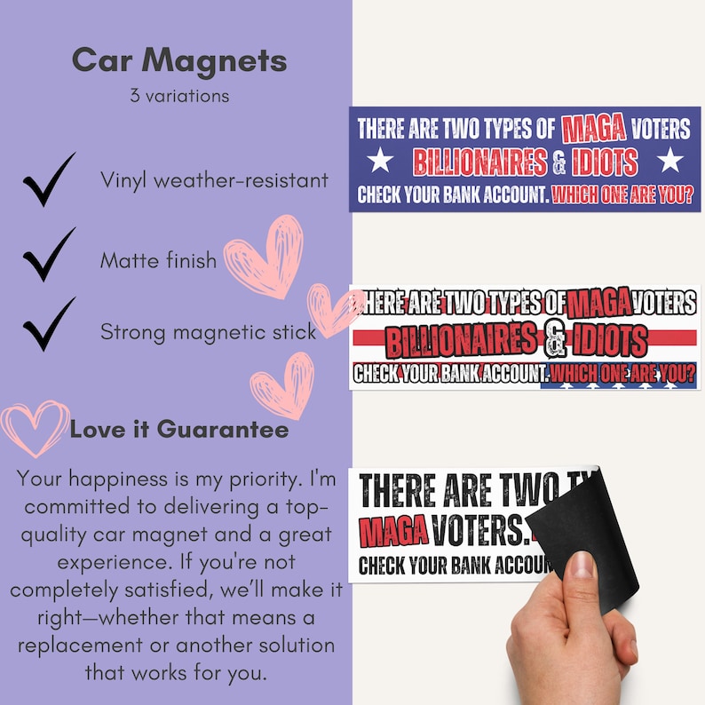 Two Types of MAGA Voters Car Magnet | 10x3 Inches | Anti-trump ...
