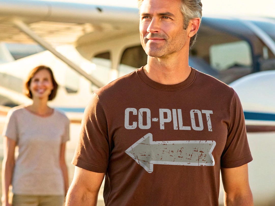 Comfort Colors Co-pilot Shirt for Pilots, Retro Weathered Aviator ...