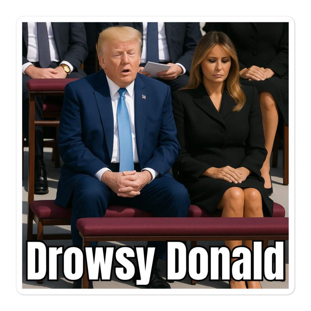 Drowsy Donald Trump Sticker / Anti Donald Trump Decal / Sleepy Donald ...