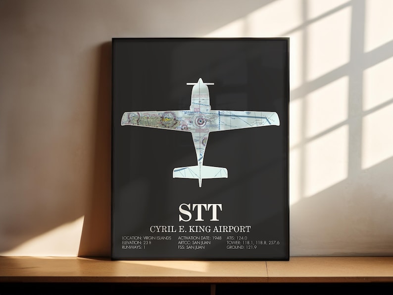 Custom Airplane Sectional Print Personalized With ANY Airport, VFR ...