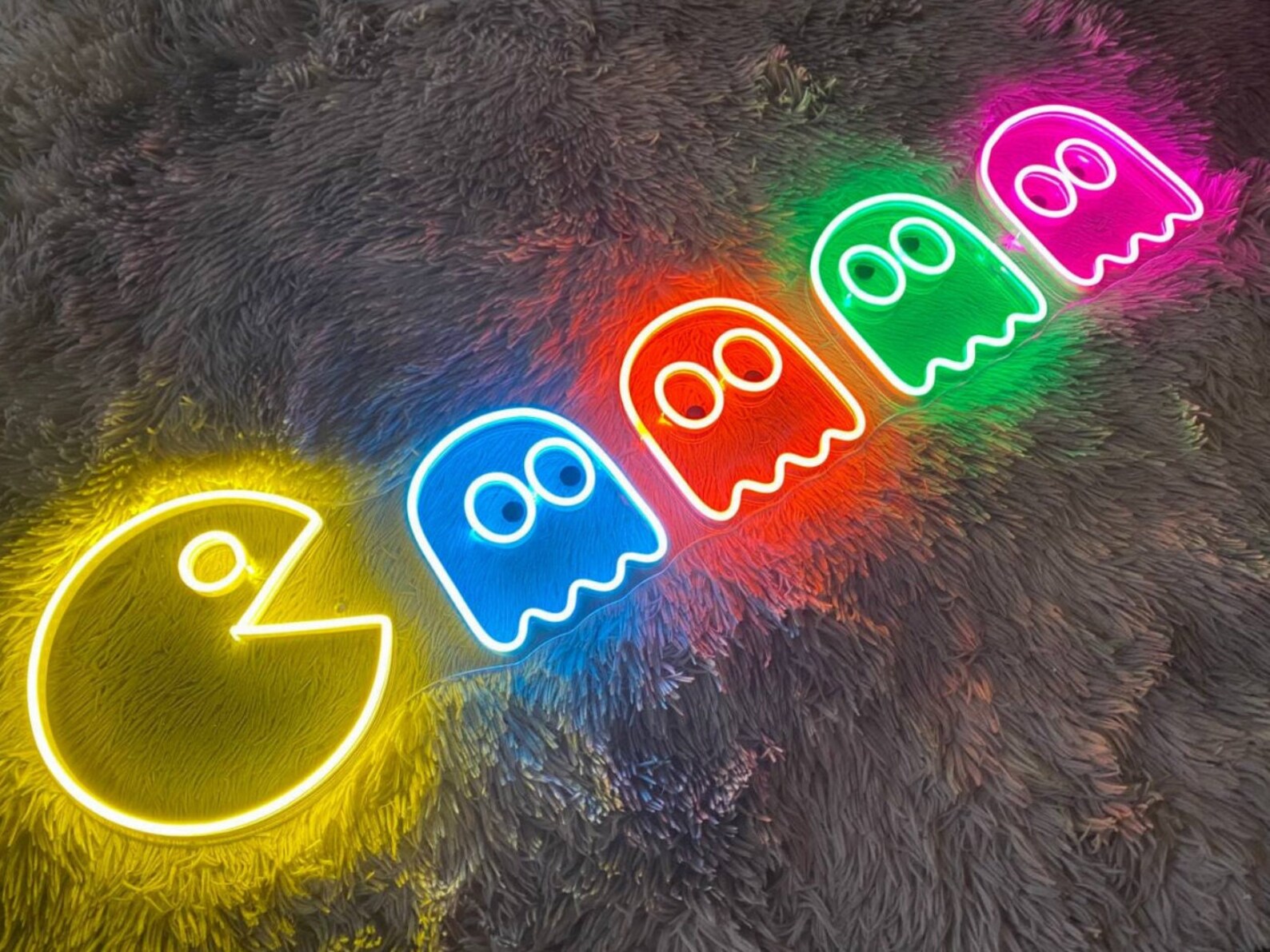 Pac-man Neon Sign Chasing Ghosts Led Sign Pacman Led Sign - Etsy España