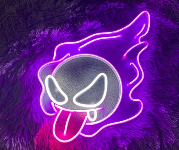 Gastly Neon Sign Gastly Led Sign Pokemon Led Sign Wall - Etsy