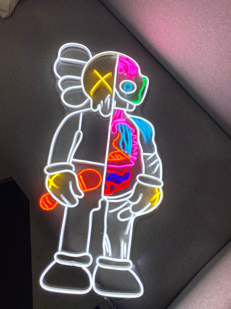 Kaws Neon Sign Kaws Led Sign Kaws Led Sign Wall Decor Kaws - Etsy