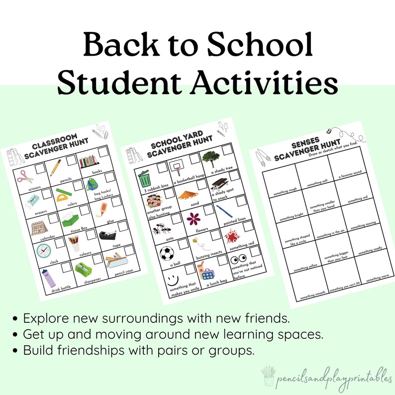 Back to School Student Activities BUNDLE, Ice Breaker Games, New School ...