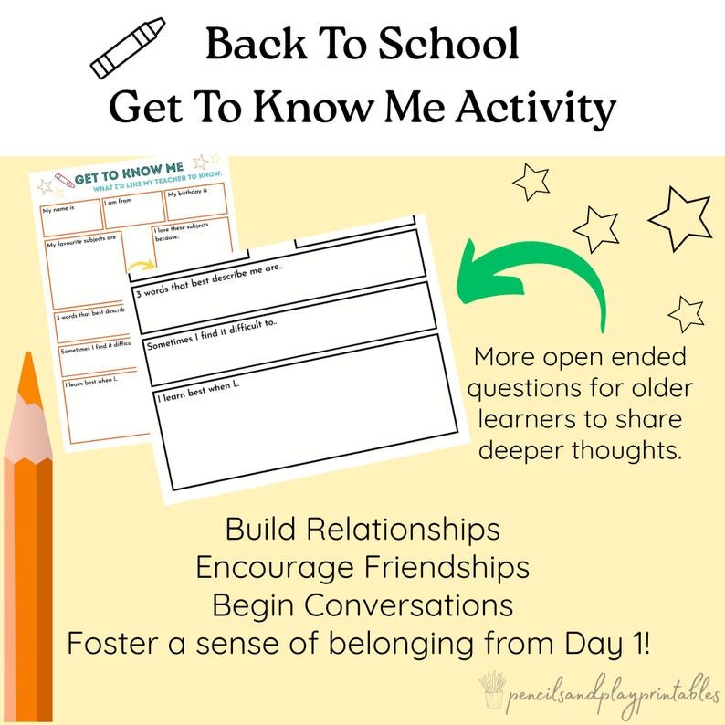 Get to Know Me Activity, Back to School, Educational Resource, Ice ...