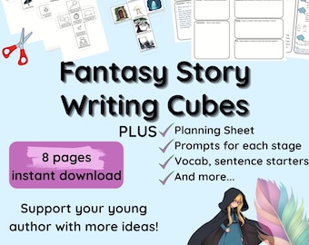 Adventure Story Writing Cubes, Story Writing Dice, Roll a Story ...