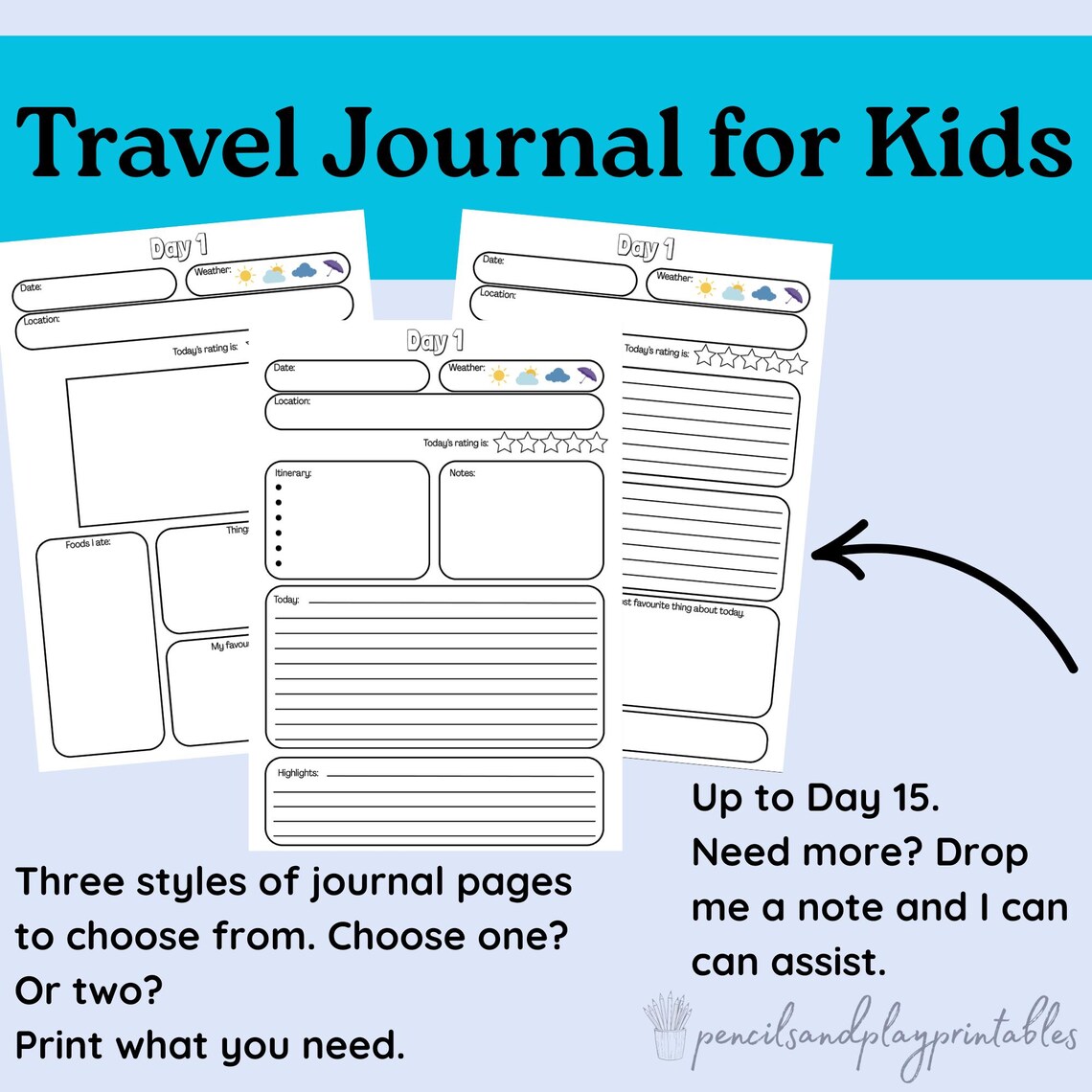 Printable Travel Journal for Kids, Kids Travel Activity, Kids Travel ...