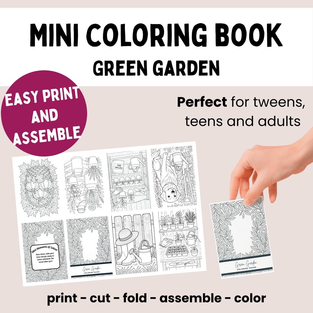 Garden Themed Printable Coloring Book, PDF Instant Download, A4 and US ...