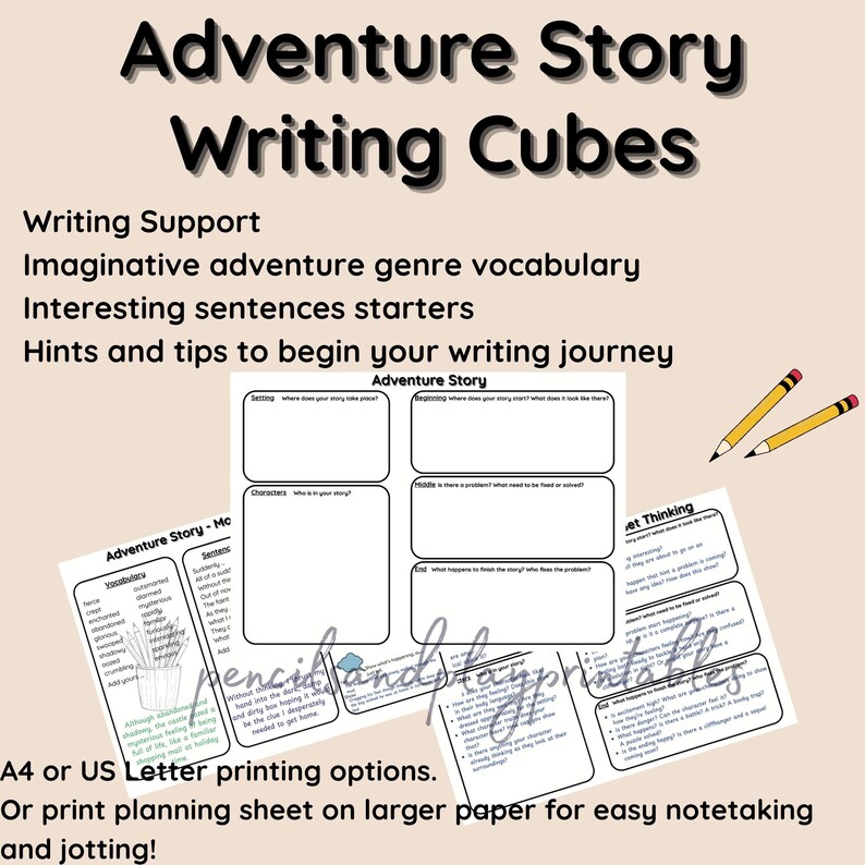 Adventure Story Writing Cubes, Story Writing Dice, Roll a Story ...