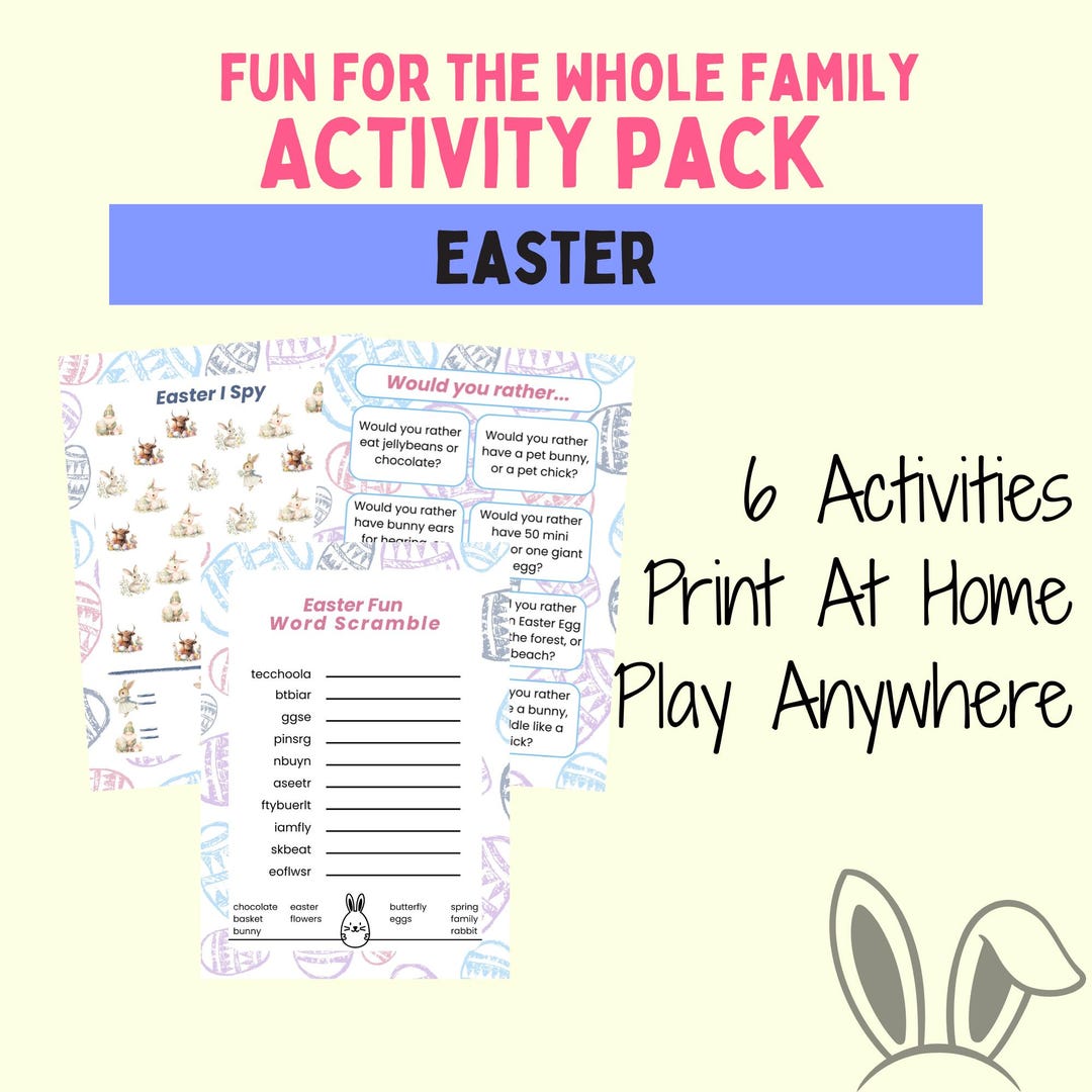 Easter Themed Activity Pack, Activities for All Ages, Whole Family ...