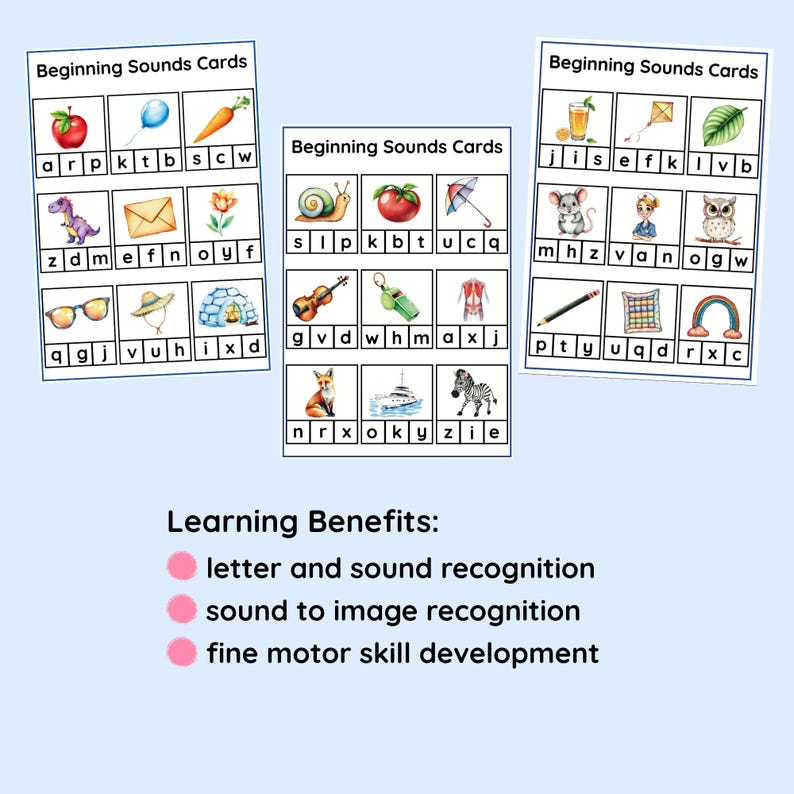 Alphabet Beginning Sounds Worksheets, Learn the Alphabet, Preschool ...