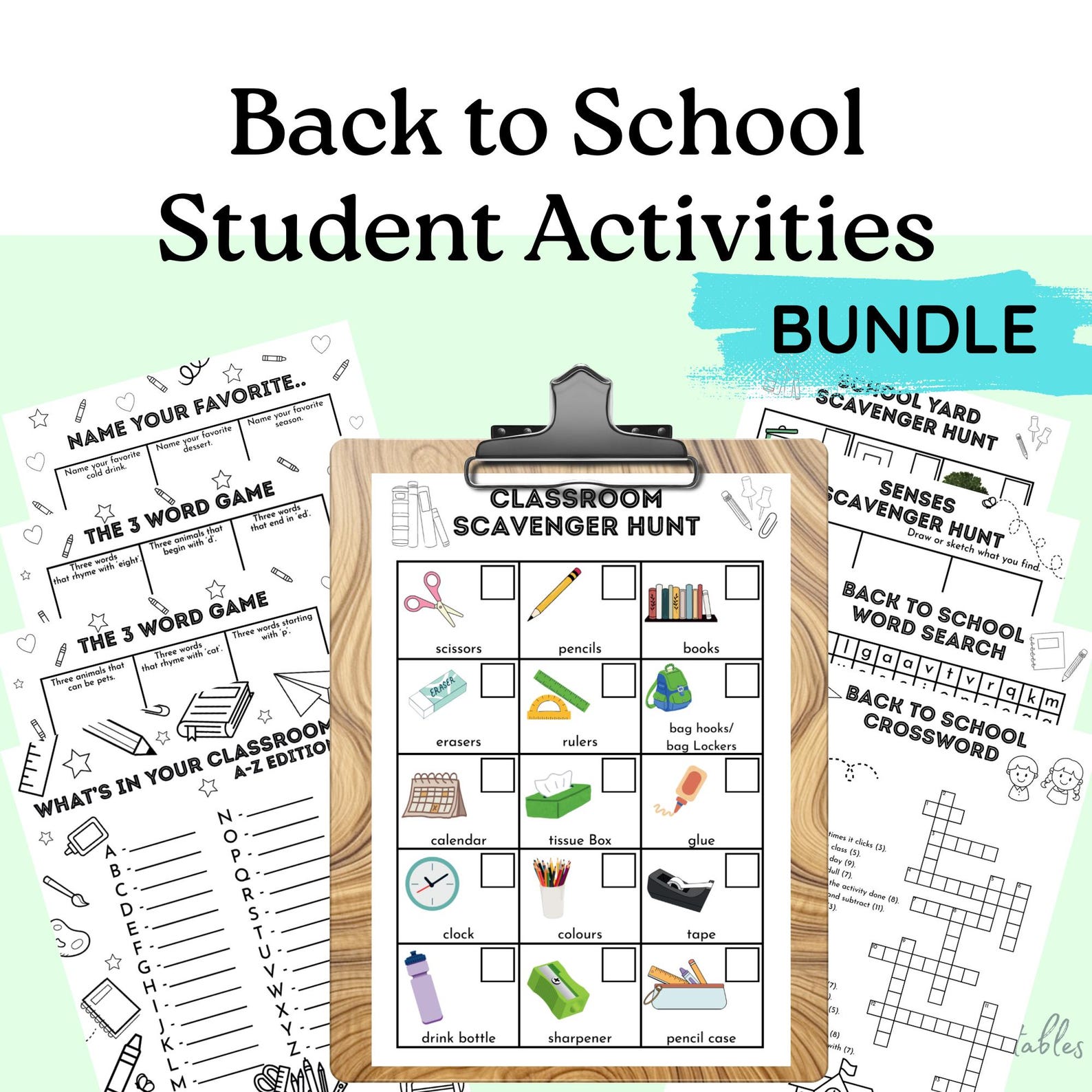 Back to School Student Activities BUNDLE, Ice Breaker Games, New School ...
