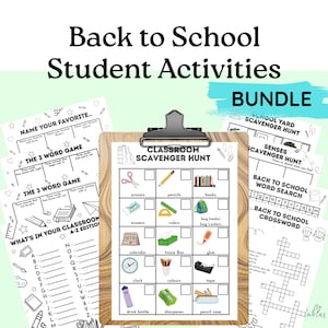 Back to School Student Activities BUNDLE, Ice Breaker Games, New School ...