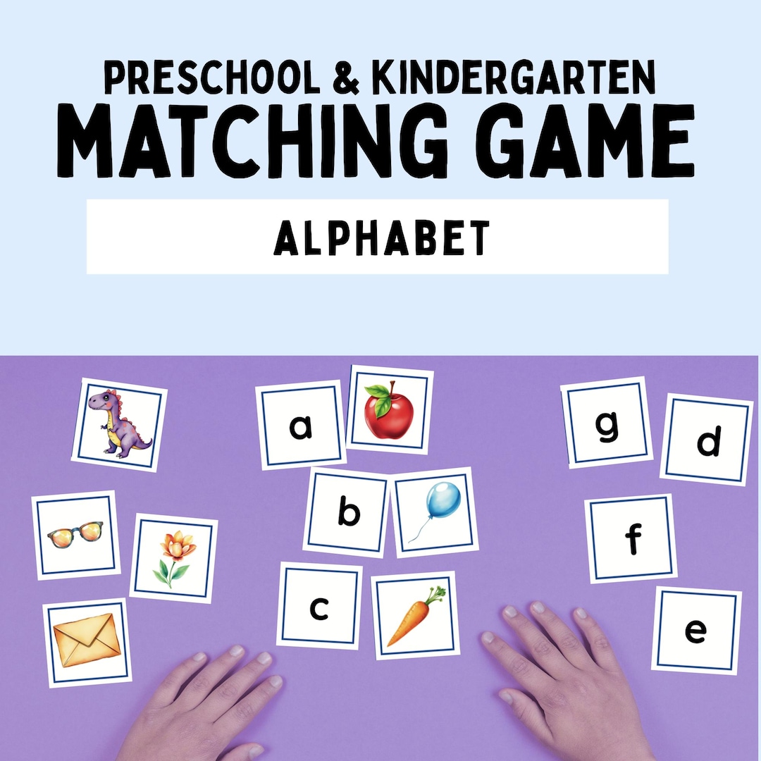 Alphabet Memory and Matching Game for Preschool & Kindergarten, Learn ...
