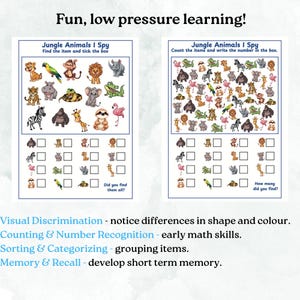 I Spy Jungle Animals Counting Printable Activity, Find and Count ...