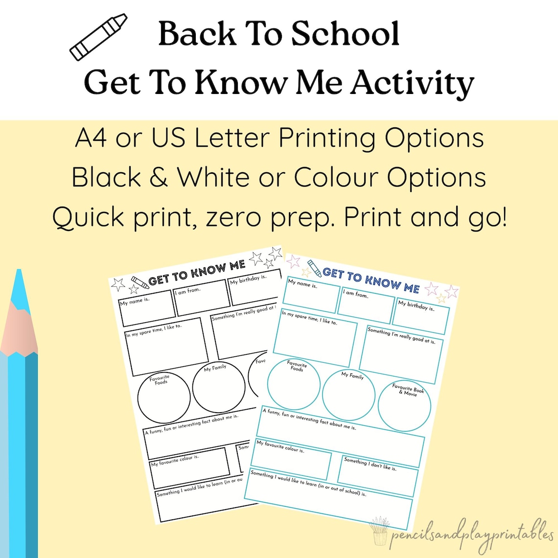 Get to Know Me Printable Activity Worksheet, All About Me Printable ...