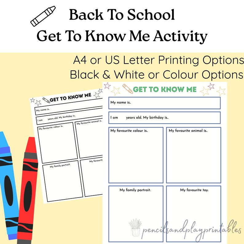 Get to Know Me Activity Sheet, Preschool Back to School Worksheet, New ...