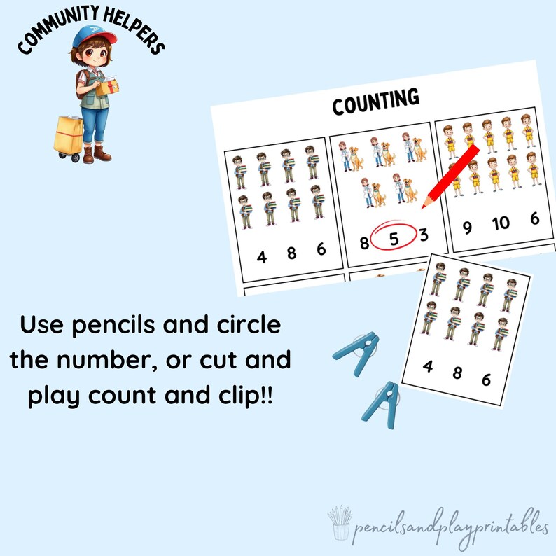 Count to 10 Activity, Community Helper Counting Worksheet, Count ...