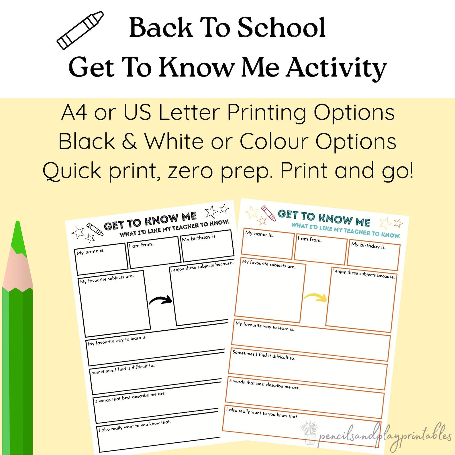 Get to Know Me Activity Sheet, First Day of School Printable, All About ...