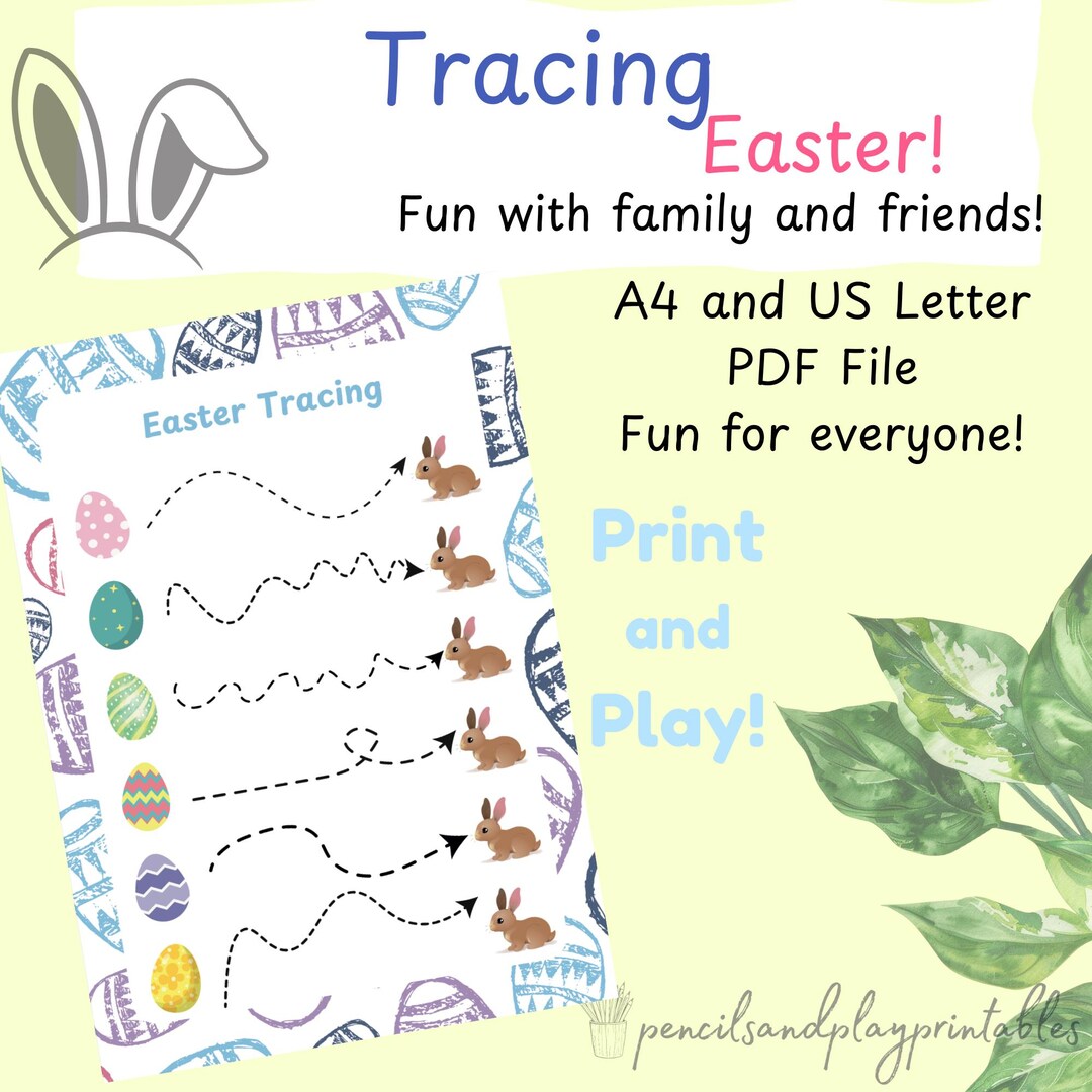 Easter, Tracing Worksheet, Activity, Worksheet, Party Games, Family ...