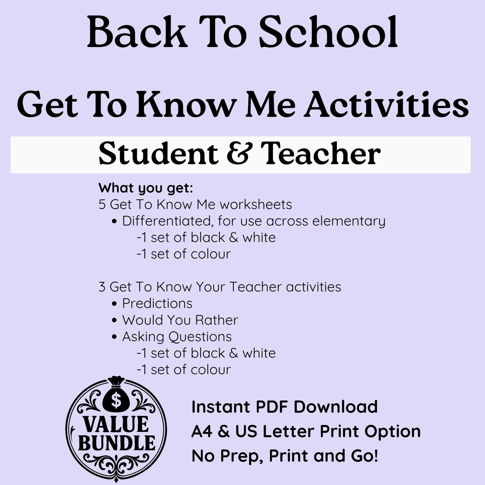 Get to Know Me Student & Teacher BIG BUNDLE, Get to Know You, Ice ...