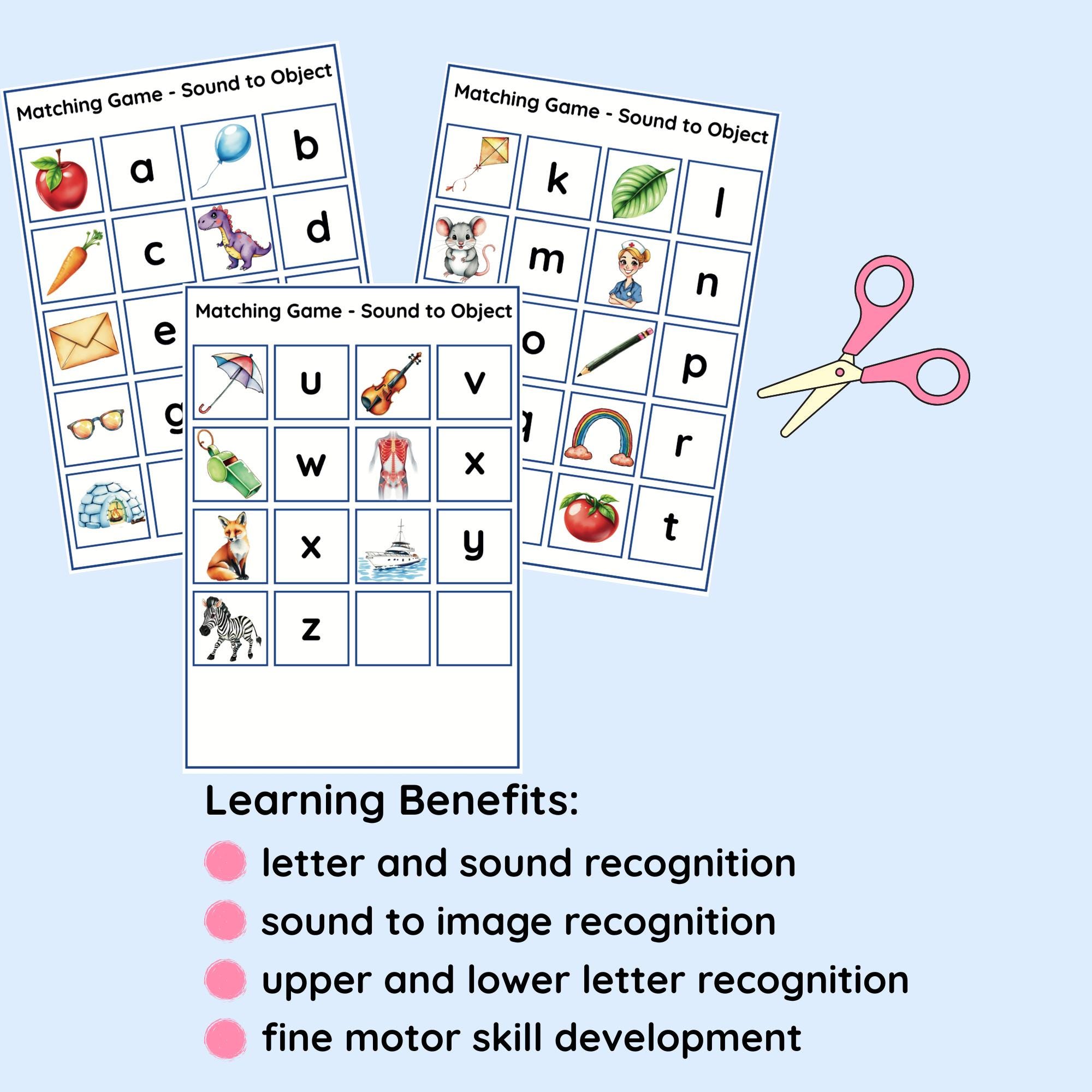Alphabet Memory and Matching Game for Preschool & Kindergarten, Learn ...