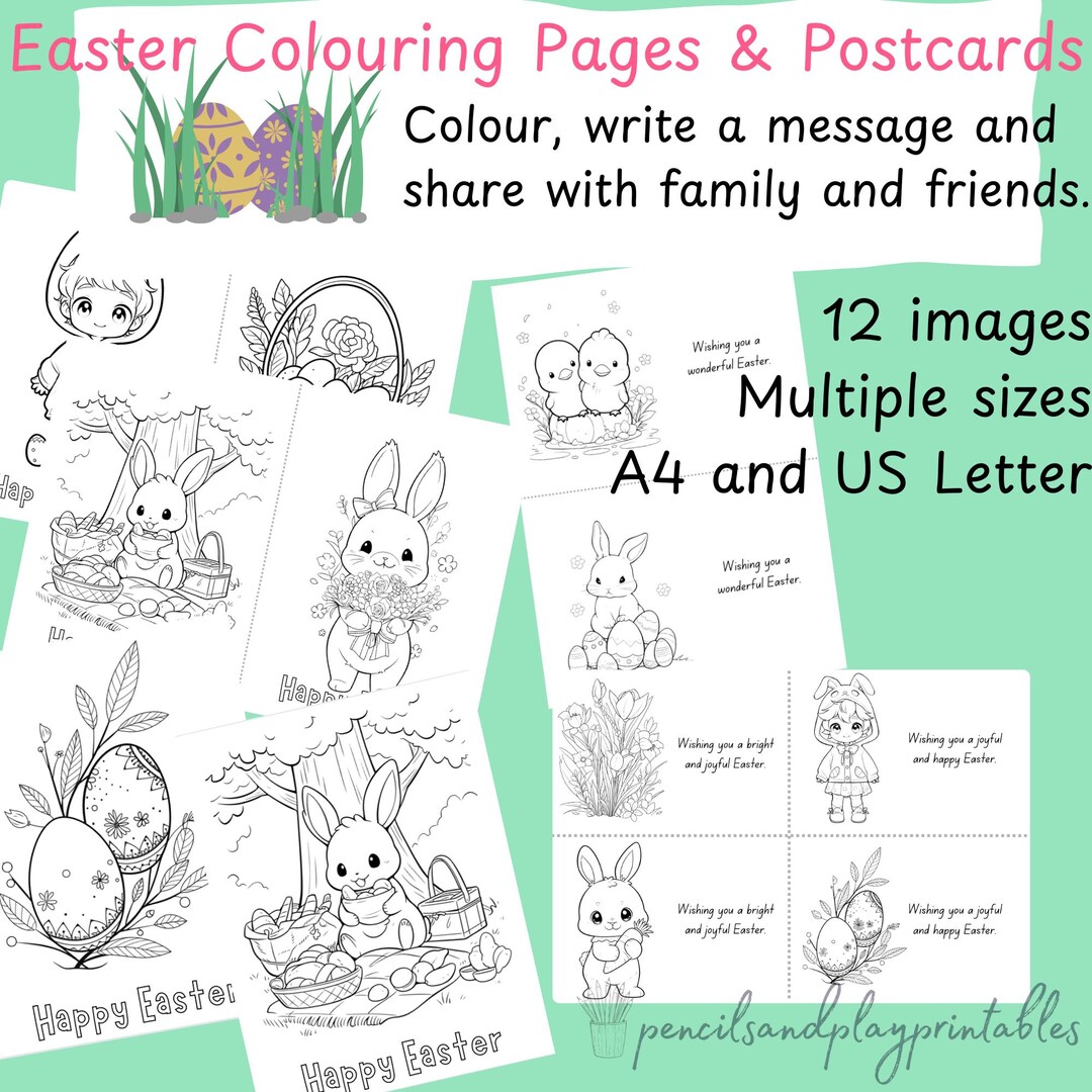Easter, Colouring Sheet, Kids Coloring Sheets, Postcards, Fun, Kids ...