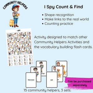 Community Helpers I Spy Counting Game, Find and Count Activity ...