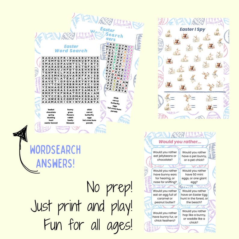 Easter Themed Activity Pack, Activities for All Ages, Whole Family ...