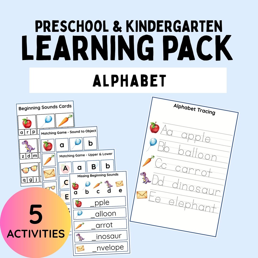 Alphabet Learning Activity Pack, A-Z Activities for Preschool ...