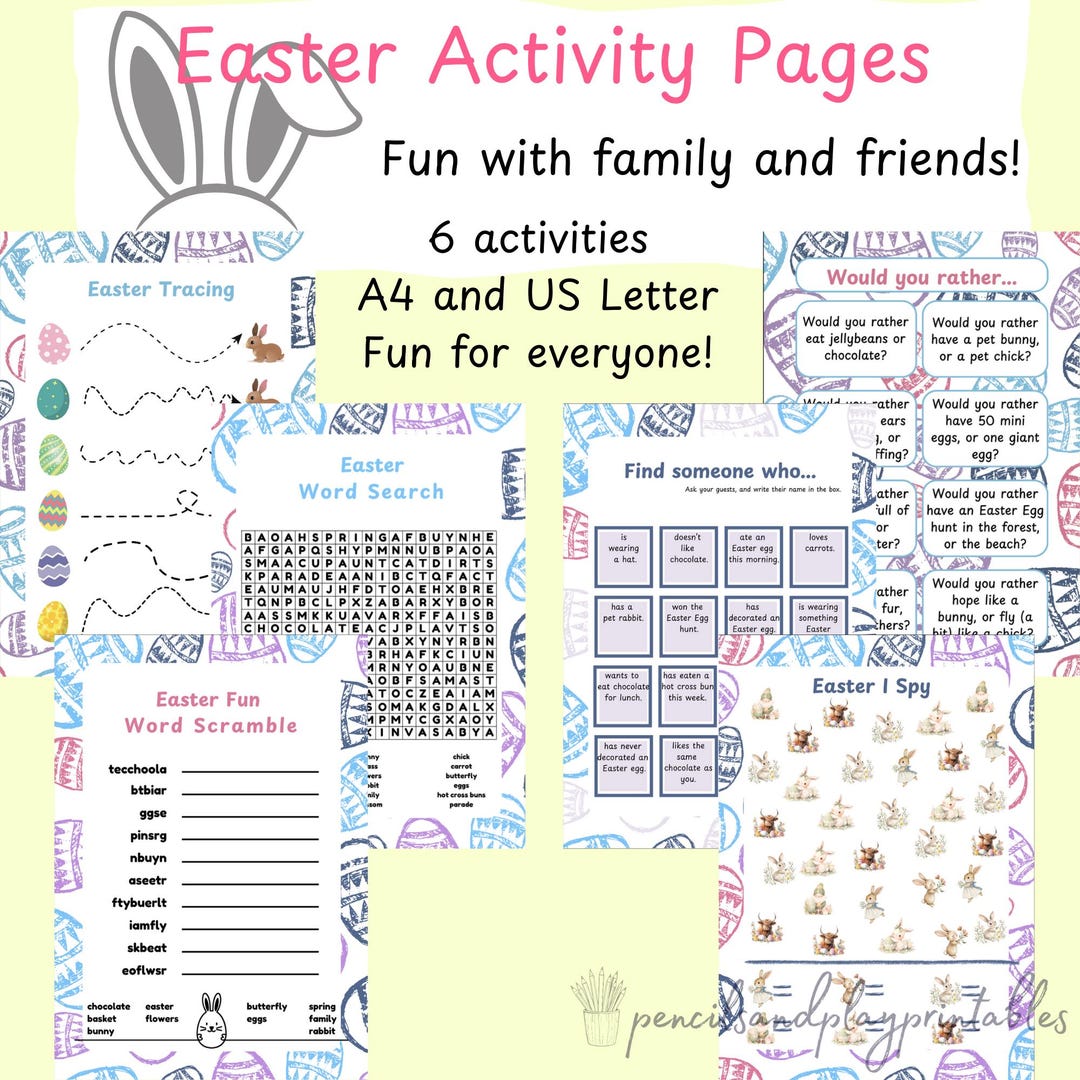 Easter, Activity Worksheets, Kids Activity Pages, Fun, Easter Party Games, Spring Activity Pages ...