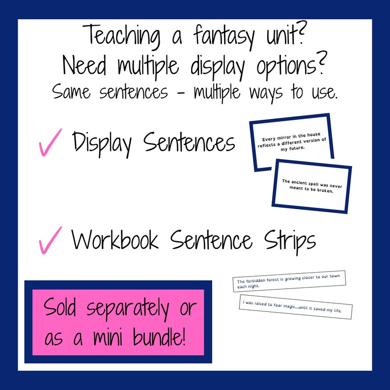 Fantasy Story Sentence Worksheets, Ages 11-13, 24 Creative Writing ...