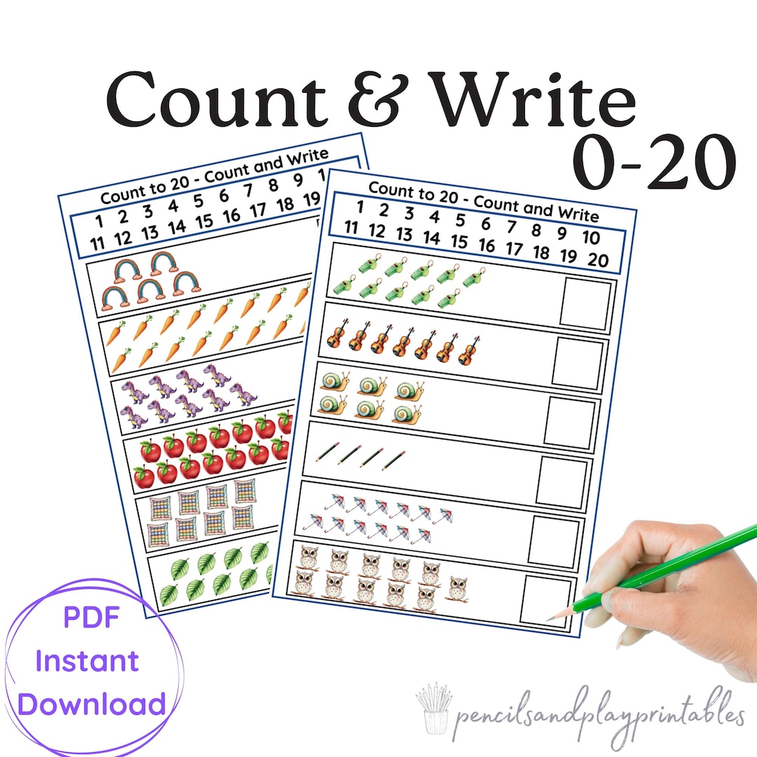 Count and Write to 20 Activity, Learn to Count to 20, Counting Practice ...