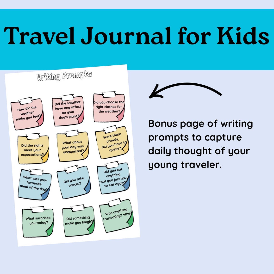 Printable Travel Journal for Kids, Kids Travel Activity, Kids Travel ...