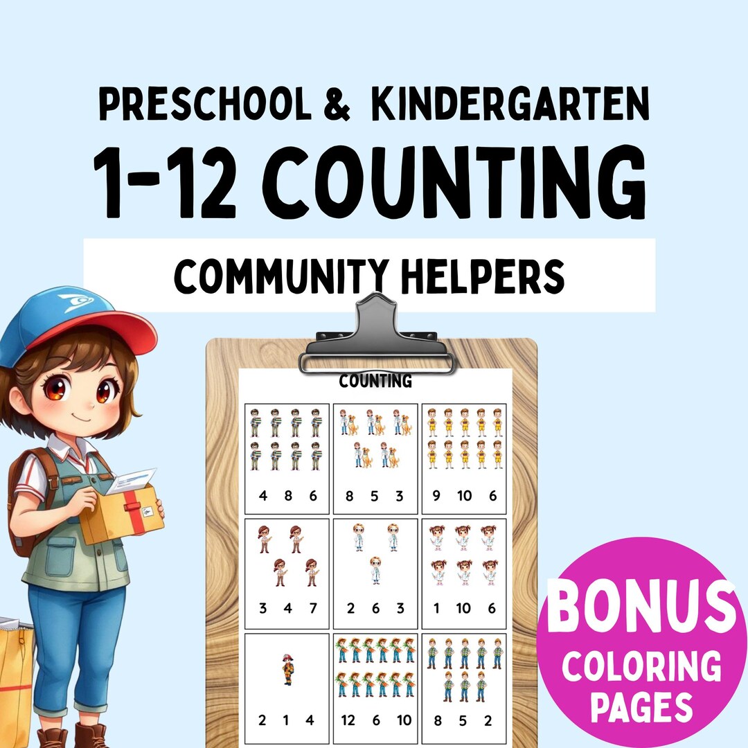 Count to 10 Activity, Community Helper Counting Worksheet, Count ...