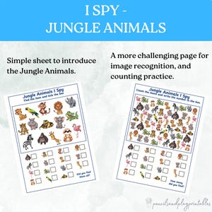 I Spy Jungle Animals Counting Printable Activity, Find and Count ...