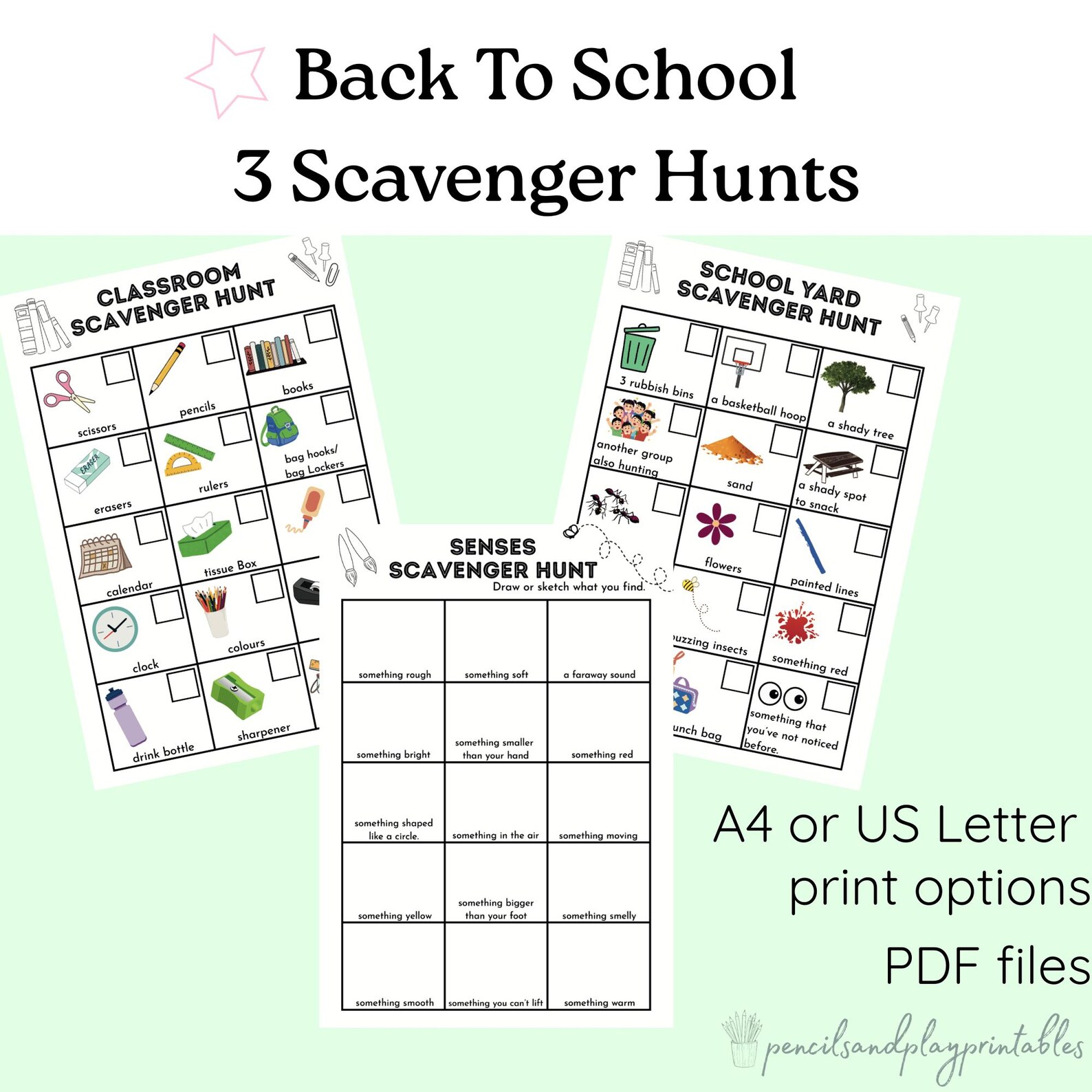 3 Back to School Scavenger Hunts, New School Year Activities, Fun ...